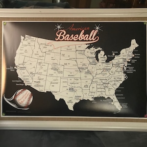 Personalized Baseball Stadium Map: Baseball Park Push Pin Map Baseball ...