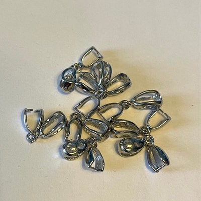 Pinch Bails pkg of 5 or 10 Light Gold Pendant Bail Large - Etsy