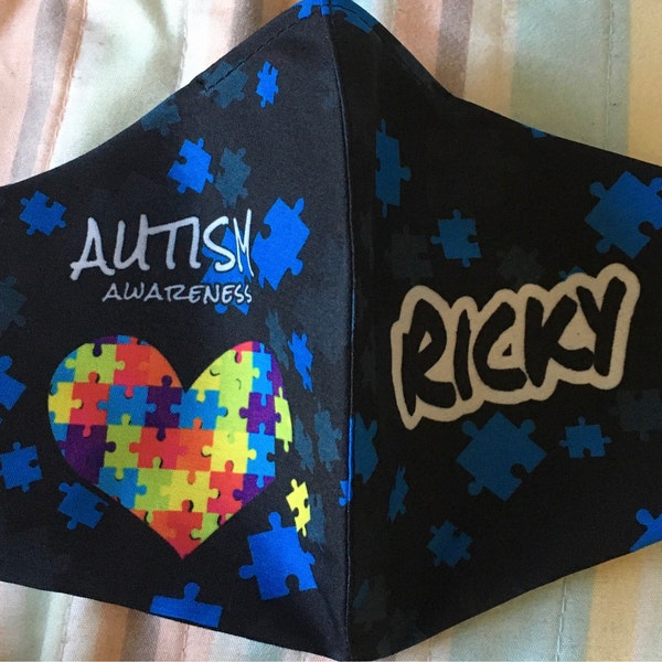 Autism Awareness Face Mask - Love Educate Support and Advocate - Etsy