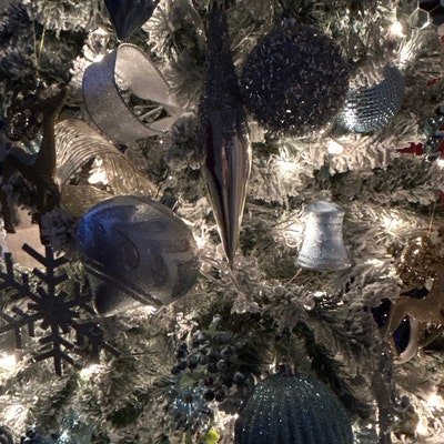 Handmade Christmas Tree Topper blue Silver Drops 13.78 - Etsy