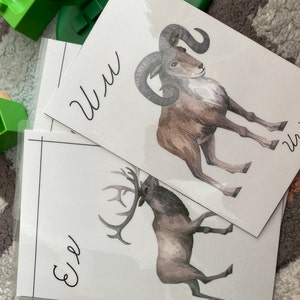 Alphabet Match Game Cursive Puzzle Game Watercolor Animal Alphabet ...