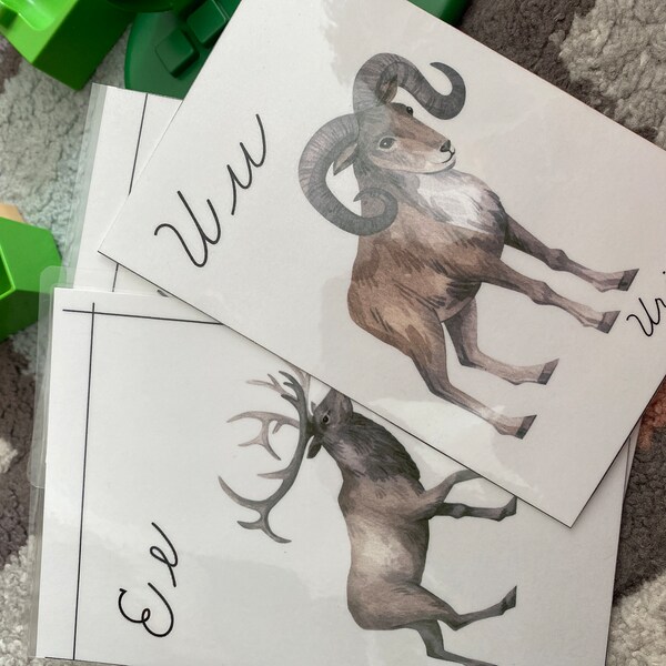 Alphabet Match Game | Cursive Puzzle Game | Watercolor Animal Alphabet ...