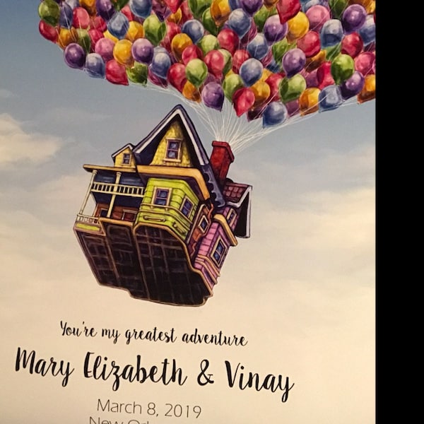 Up House Guest Book - Custom Disney Pixar Wedding Guestbook and Wedding ...
