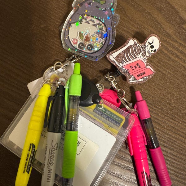 Mini Pen Set Nursing Badge Reel Accessory Er Nurse Badge Reel Medical ...
