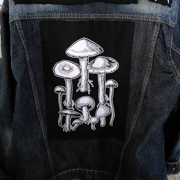 Mushrooms Back Patch - Witchy Patch, Goth Back Patch, Toadstool Patch ...