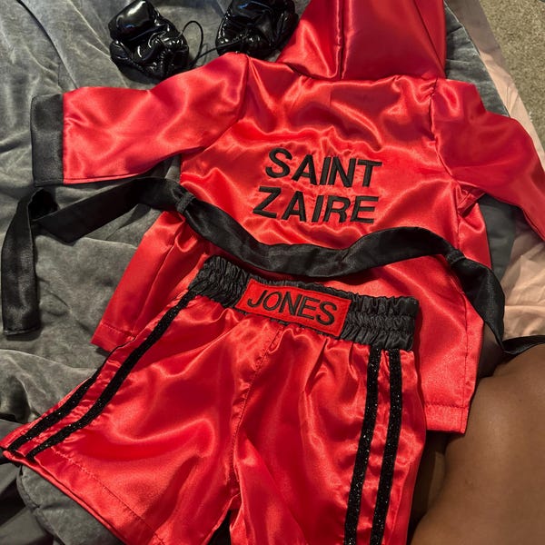 Personalized Boxing Set Robe, Shorts, Wearable Baby Gloves - Etsy