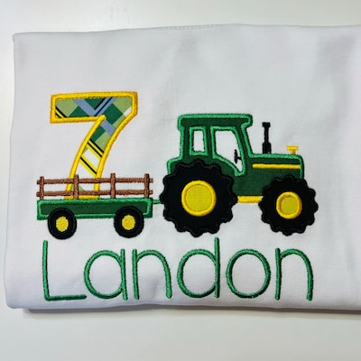 Tractor Embroidery Design, Tractor Applique Design, Farm Embroidery ...