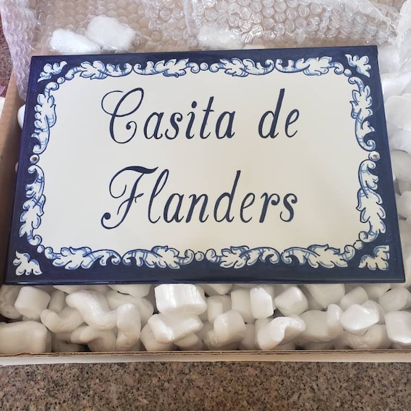 Blue Custum House Sign, House Name Sign, House Plaque, Garden Plaque ...