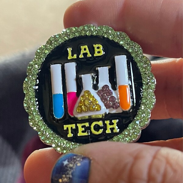 Microscope Badge Reel, Micro Name Tag, Lab Tech Badge, Med Tech Gift ...