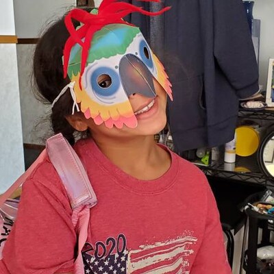 Parrot Mask Template DIY No Sew Mask Pattern. Instantly Make a Parrot ...