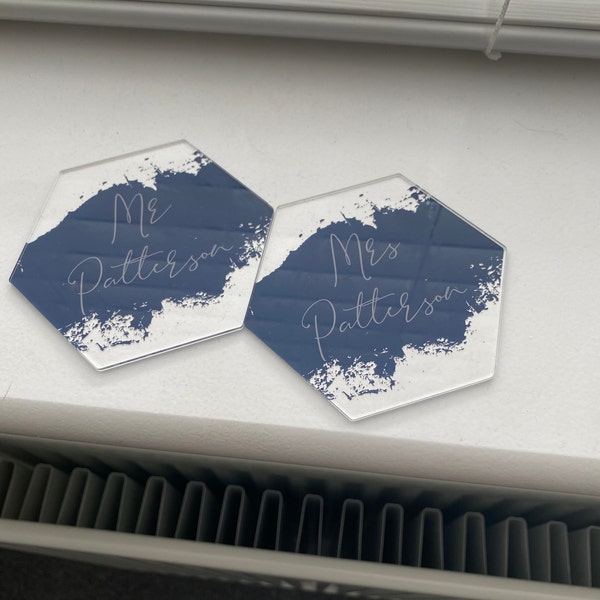 Personalised Circular Perspex Paint Splash Place Names Clear Acrylic ...
