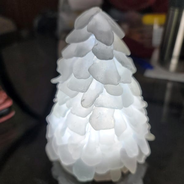 Genuine Caribbean Sea Glass Lighted Tree 5 Inch - Etsy