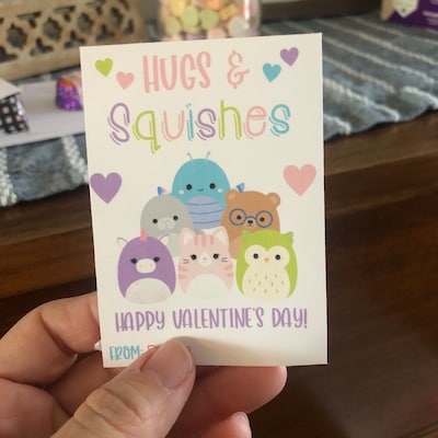 Squish Valentine Printable Instant Download Kids Valentine Cards ...