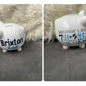 Personalized Piggy Bank, Baby Piggy Bank, Baby Gift, Baby Boy Gift ...