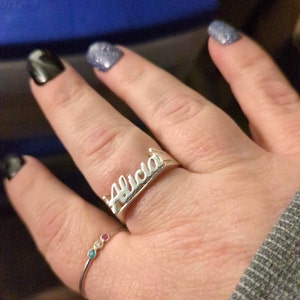 Personalized Name Ring Cursive Font Name Ring Custom Name Ring ...