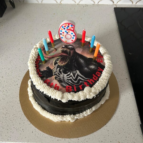Venom Edible Image Birthday Cake Topper 8" Round Personalized - Etsy