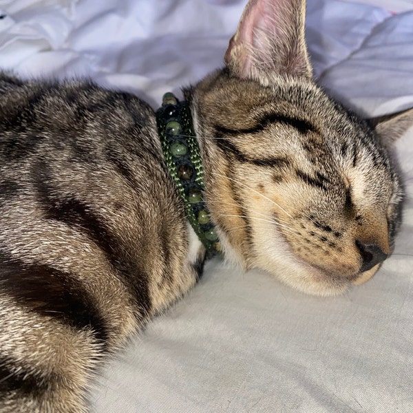 Jade Dog Collar - Crystal Dog Collar - Crystal Healing Collar - Dog ...