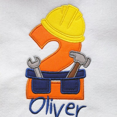 Construction Birthday Number Set Machine Embroidery Design - Etsy