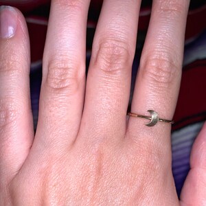 Gold Moon Ring, Textured Moon Rings, Gold Stacking Rings, Goldfill Moon ...