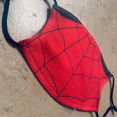Spider Web Face Mask With TWO Filters and Pocket Super Hero - Etsy