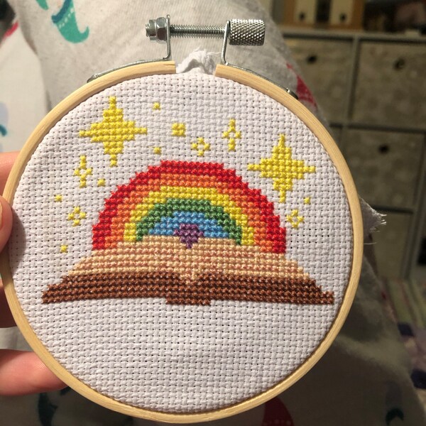 Rainbow Book Cross Stitch Pattern - Rainbow Cross Stitch Pattern - Book ...