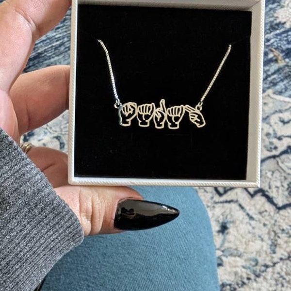 Custom Sign Language Necklace, Name Necklace in Sign Language ...