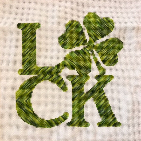 Cross Stitch Pattern – Clover for Good Luck – One Color Design – St ...