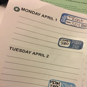 College Stickers / College Planner Stickers / Fits Erin Condren ...