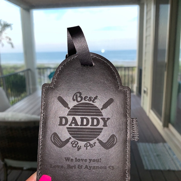 Best Dad by Par Personalized Leatherette Golf Bag Tag, Personalized ...