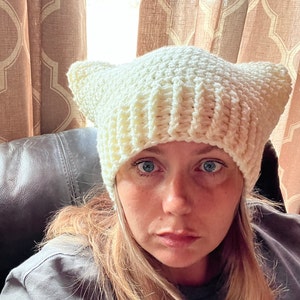 PATTERN PDF DOWNLOAD Crochet No-sew Square Cat Hat Adult - Etsy