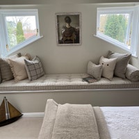 Classic Piped Box Cushion Buttoned Bench Window Custom - Etsy Canada