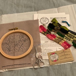 DIY Raccoon Hand Embroidery Kit, Animal Thread Painting Template ...