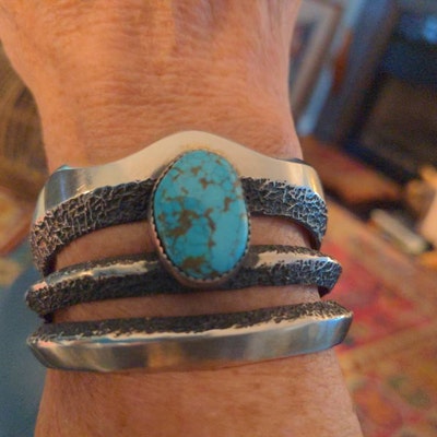 Native American Vintage Elvis Nelson Navajo Green Turquoise Kokopelli ...