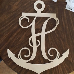 26 Inch Anchor Wooden Single Letters Wall Monogram Wood Wall Letters ...