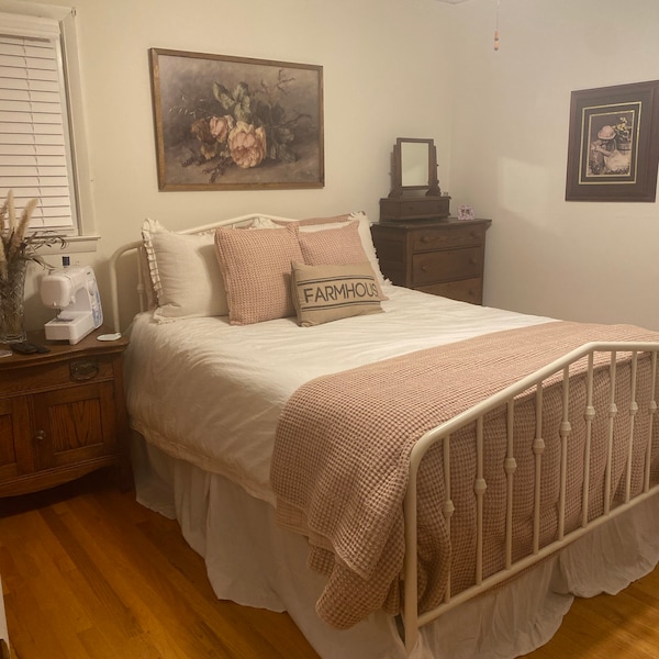 Vintage Flower Print | Cottage Wall Art Decor | Pink Country Botanical ...