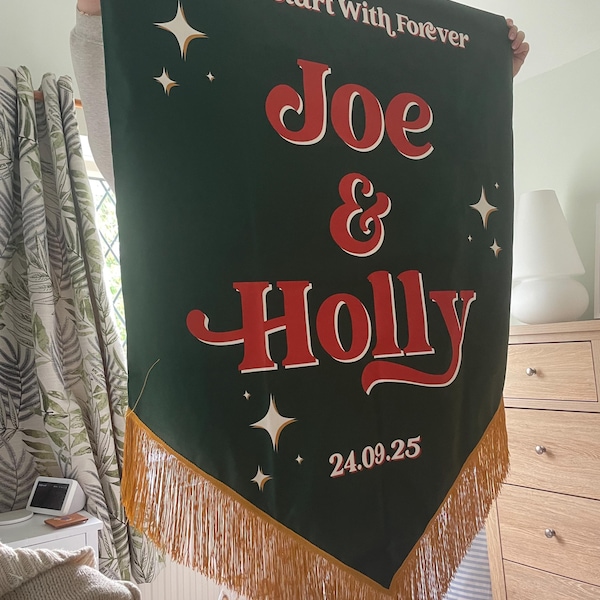 Personalized Velvet Wedding Banner Flag: Custom Event Signage - Etsy