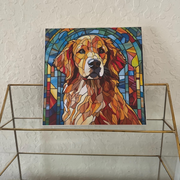 Yellow Labrador Ceramic Tile, Yellow Lab Decorative Tile, Yellow ...