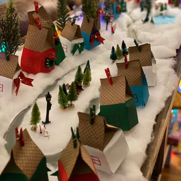 Advent Calendar Christmas Village House Kit, DIY Make Your Own - Etsy