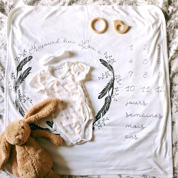Baby Age Blanket - Baby Milestone Blanket - Baby Blanket - New Baby ...