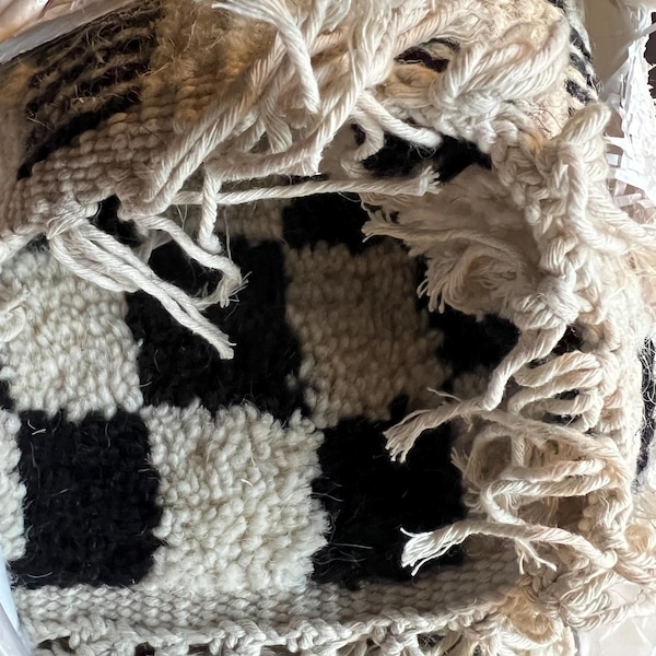 Jute Checkerboard Rug, Handmade Checkered Rug, Jute Runner Rug, Home ...