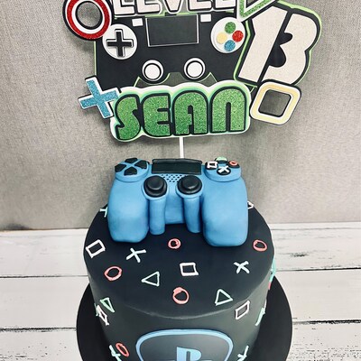 Gamer Birthday Cake Topper, Video Game Party, Game Controller Cake ...
