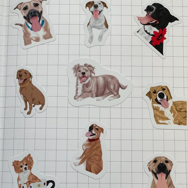 Personalized Dog Stickers - Hand Drawn | Custom Pet Sticker, Custom Dog ...