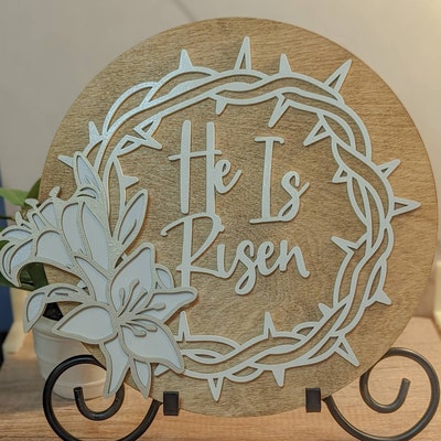 Easter Laser Cut File He is Risen Laser SVG Glowforge - Etsy