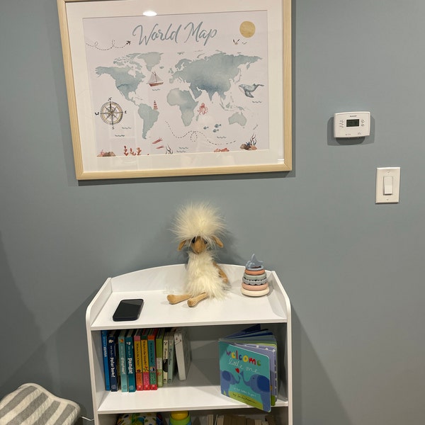 Nautical World Map Print, Kids World Map Print, Boys World Map Print ...