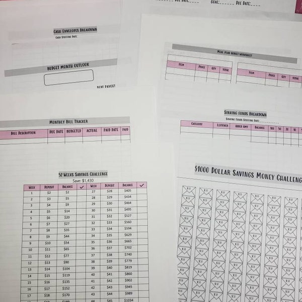 Printable Meal Plan Budget Worksheet | Meal Planner PDF | Budget Insert ...
