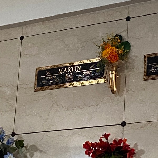 Mausoleum Floral Design, Crypt Niche Holder Arrangement, Grave Side ...