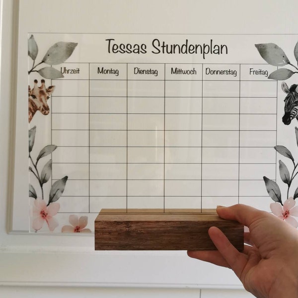 Wipeable Timetable Personalized Timetable Student Plan Acrylic Glass ...
