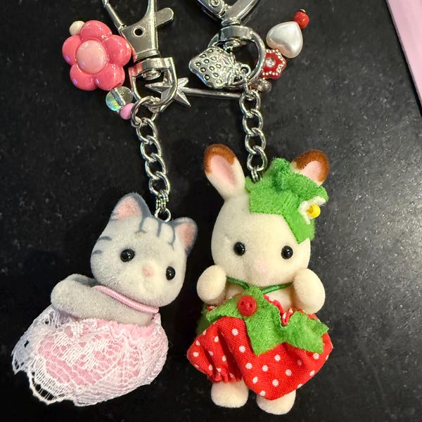 Calico Critter Keychain | Cute Keychain | Kawaii Keychain | Phone Charm ...