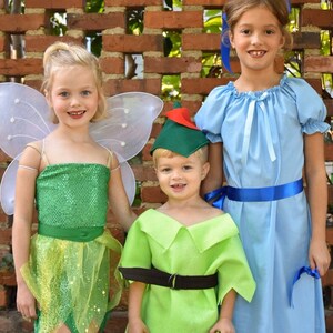 Peter Pan Costume Lime Green 3 Piece Felt Dress up Pretend Play Girl or ...