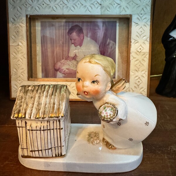 Vintage Japan Snowman Candy Holder or Planter - Jaunty Fellow Wearing ...